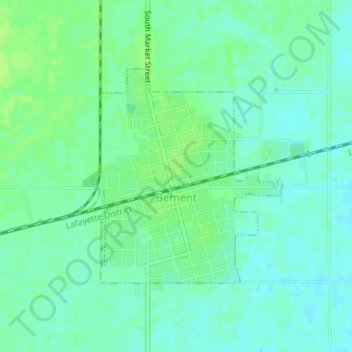 Bement topographic map, elevation, terrain
