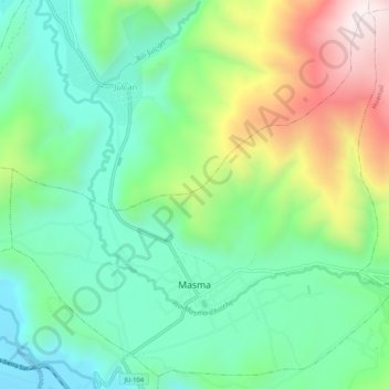 Masma topographic map, elevation, terrain