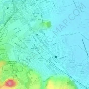 Halang topographic map, elevation, terrain