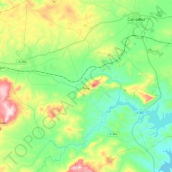 Teba topographic map, elevation, terrain