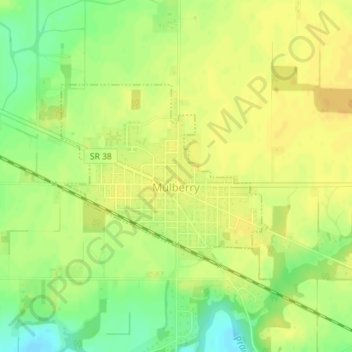 Mulberry topographic map, elevation, terrain
