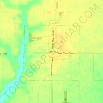 Palmyra topographic map, elevation, terrain