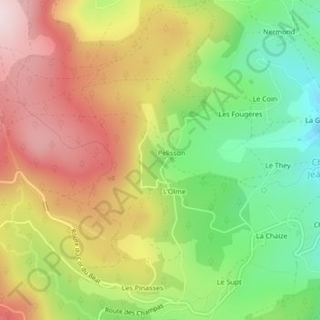 42920 topographic map, elevation, terrain