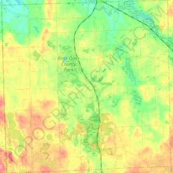 Rose Township topographic map, elevation, terrain