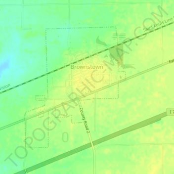 Brownstown topographic map, elevation, terrain