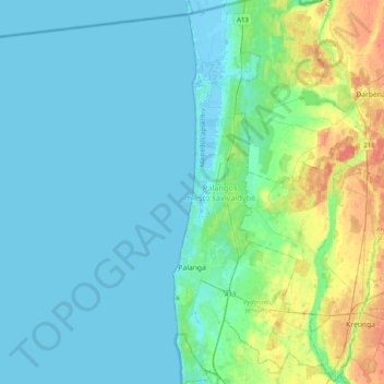 Palanga topographic map, elevation, terrain