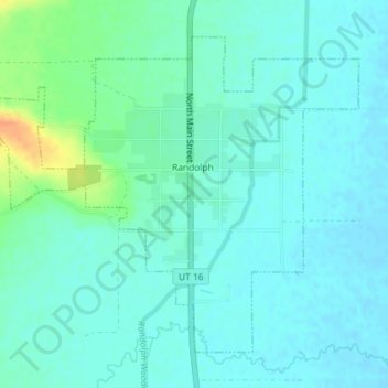 Randolph topographic map, elevation, terrain
