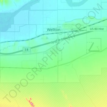 Wellton topographic map, elevation, terrain
