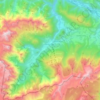 Hinterstoder topographic map, elevation, terrain