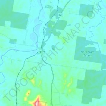Tiaro topographic map, elevation, terrain