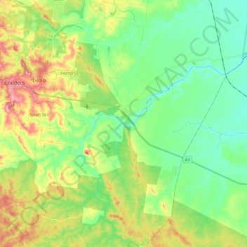 Isis River topographic map, elevation, terrain