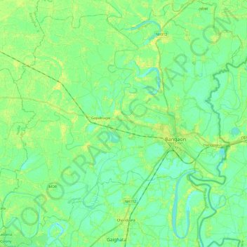 Bongaon topographic map, elevation, terrain
