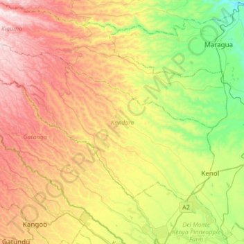 Kandara topographic map, elevation, terrain