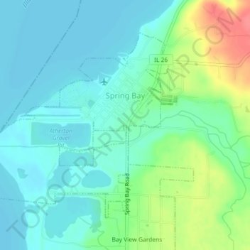Spring Bay topographic map, elevation, terrain