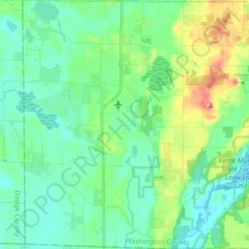Town of Erin topographic map, elevation, terrain