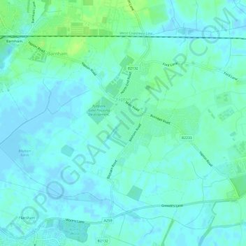 Yapton topographic map, elevation, terrain