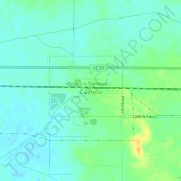 Calamus topographic map, elevation, terrain