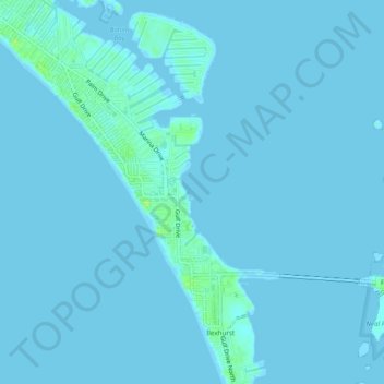 Holmes Beach topographic map, elevation, terrain
