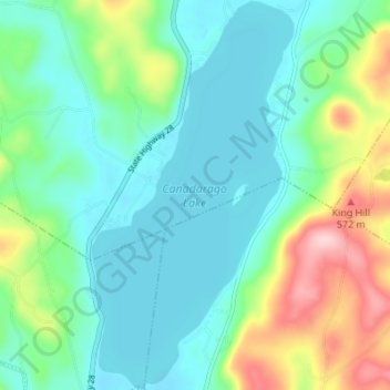 Canadarago Lake topographic map, elevation, terrain