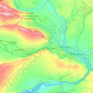 Benton County topographic map, elevation, terrain
