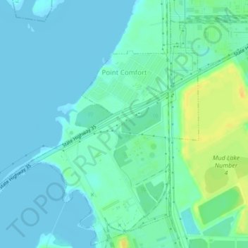 Point Comfort topographic map, elevation, terrain
