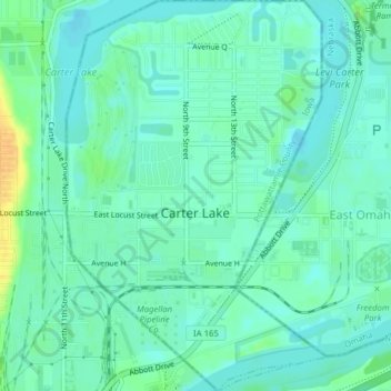 Carter Lake topographic map, elevation, terrain