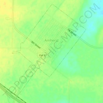 Amherst topographic map, elevation, terrain