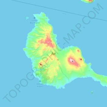 Epi Island topographic map, elevation, terrain