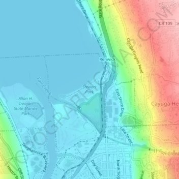 Stewart Park topographic map, elevation, terrain