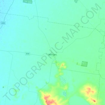 Berrigan topographic map, elevation, terrain