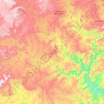 Mhlontlo Local Municipality topographic map, elevation, terrain