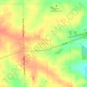 Rock City topographic map, elevation, terrain