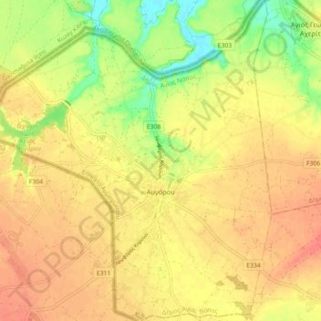 Avgorou topographic map, elevation, terrain