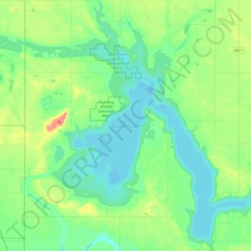 Stump Lake topographic map, elevation, terrain