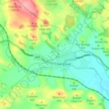 Gargrave topographic map, elevation, terrain