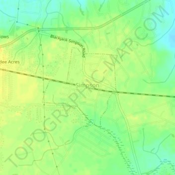 Simpson topographic map, elevation, terrain