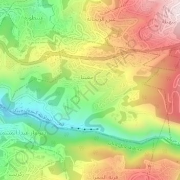 Jeita topographic map, elevation, terrain