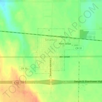 Stratton topographic map, elevation, terrain