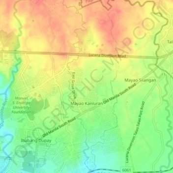 Mayao Kanluran topographic map, elevation, terrain
