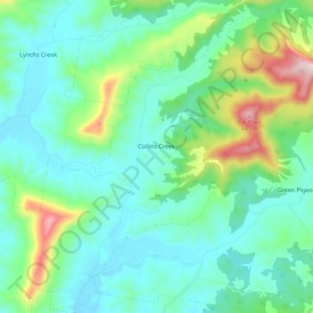 Collins Creek topographic map, elevation, terrain