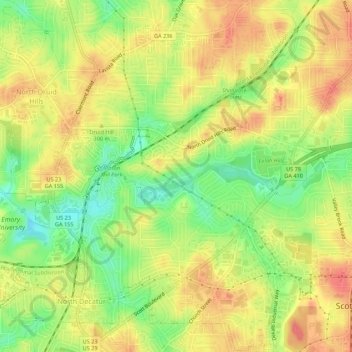 North Decatur topographic map, elevation, terrain
