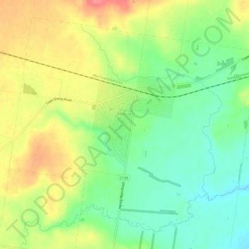 Moriac topographic map, elevation, terrain