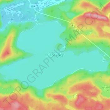 Flack Lake topographic map, elevation, terrain
