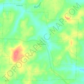 Chidester topographic map, elevation, terrain
