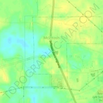 McIntosh topographic map, elevation, terrain