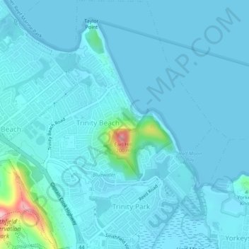Trinity Beach topographic map, elevation, terrain