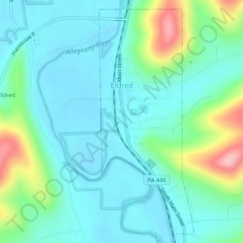 Eldred topographic map, elevation, terrain