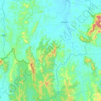 Saba Yoi District topographic map, elevation, terrain