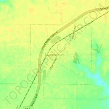 Manchester topographic map, elevation, terrain
