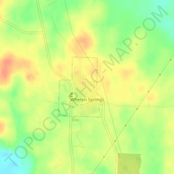 Whelen Springs topographic map, elevation, terrain